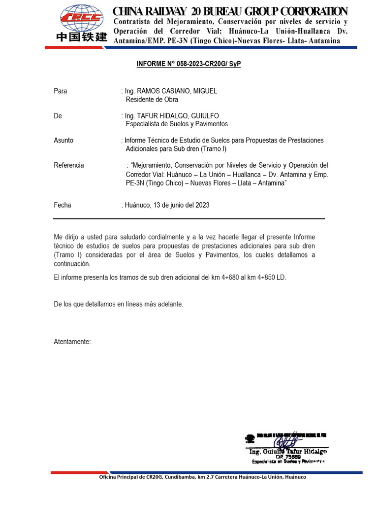 Informe Técnico de Drenaje Vial | PDF | Permeabilidad (Ciencias de la ...