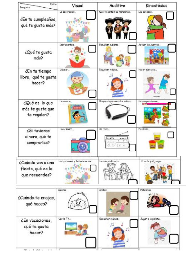 Prueba Vak Niños | PDF