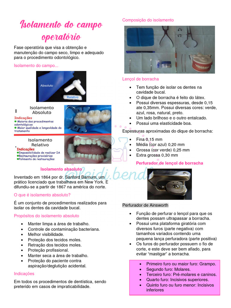 AULA 4 Isolamento Do Campo Operatório | PDF | Dente humano | Boca