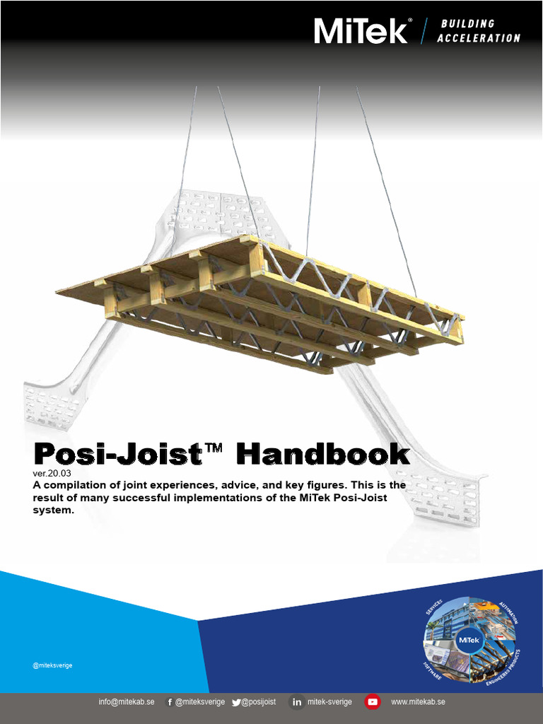 6034f4e970fc1d66dc4c9f13_Handbok Posi-Joist v20-3_ENG_LQ | PDF | Truss | Drywall