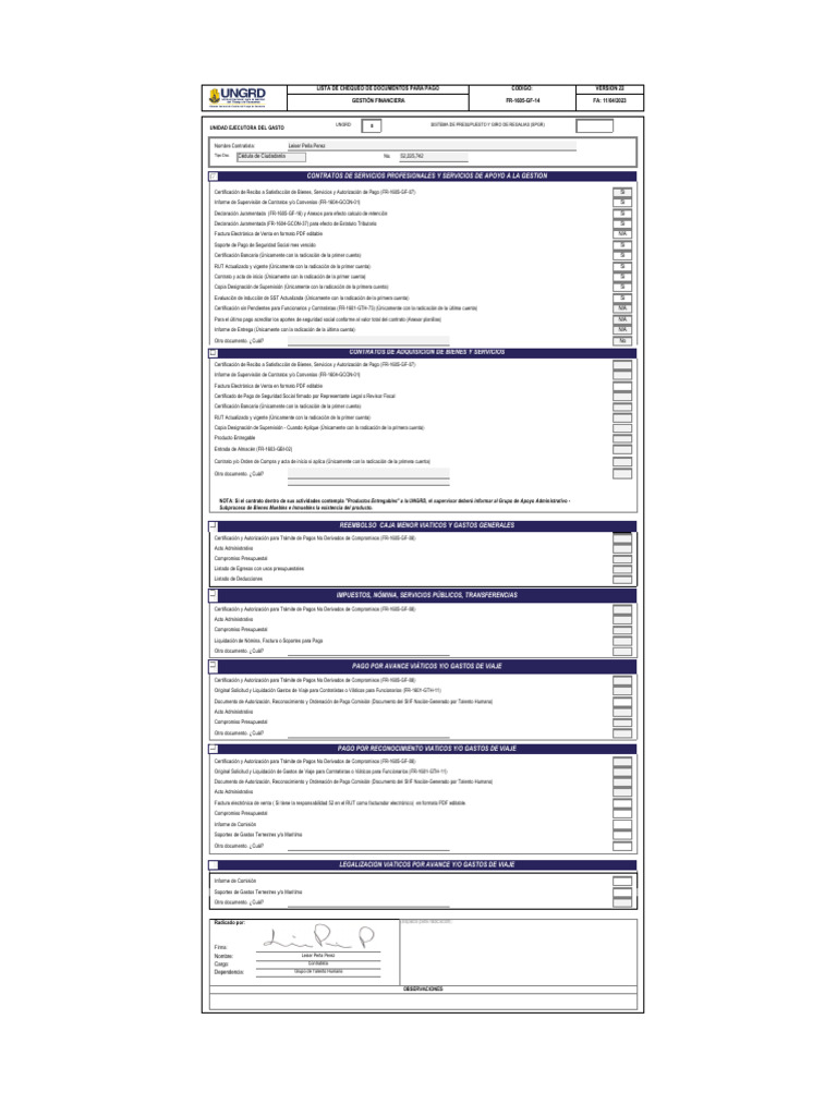 1. Lista_Chequeo | PDF | Factura
