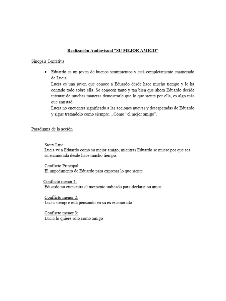 Guión Tecnico | PDF | Amor