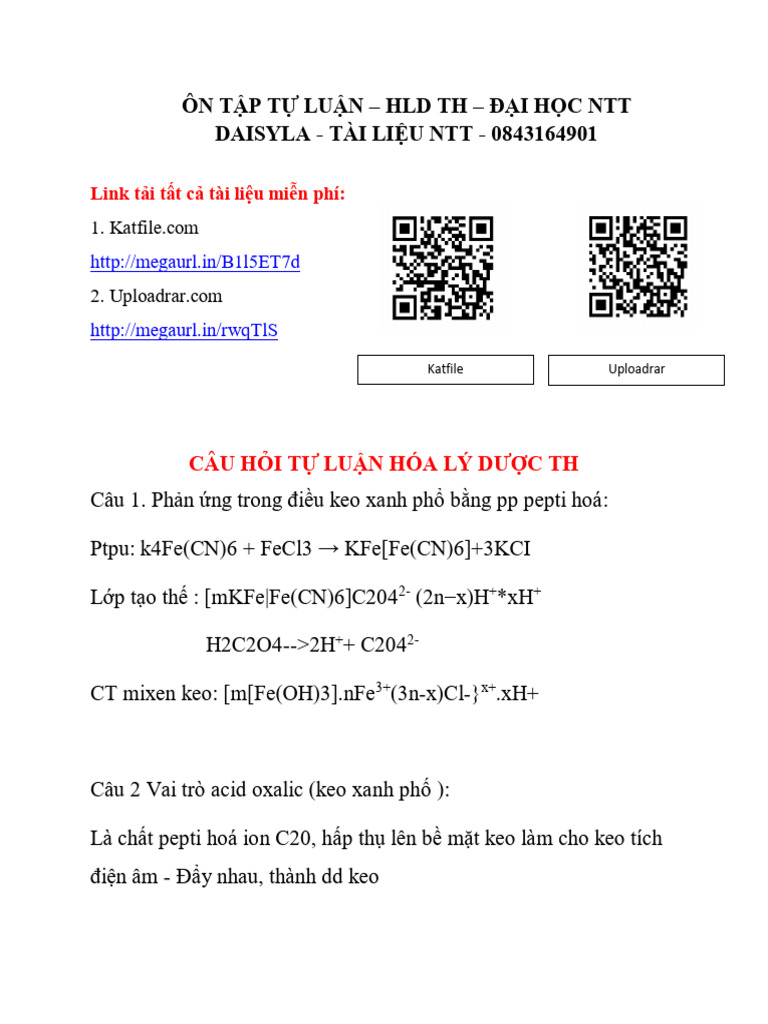 TỔNG CÂU HỎI TỰ LUẬN HLD TH ĐH NTT | PDF
