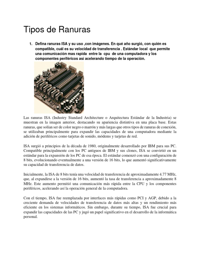 Tipos de Ranuras de Expansión en PC | PDF | USB | Hdmi