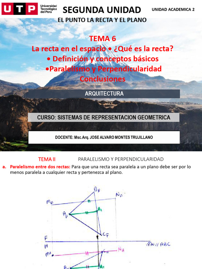 A - Semana 8a - Teoria Paralelismo y Perpendicularidad | PDF | Línea (geometría) | Perpendicular