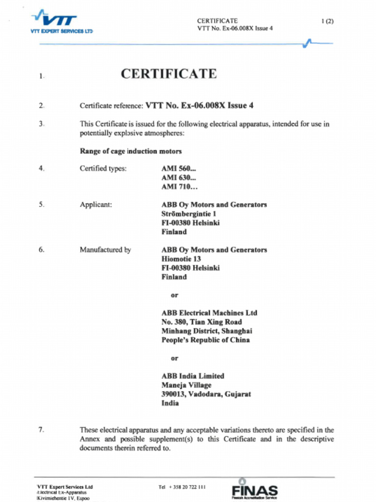 VTT No EX 06.008X | PDF