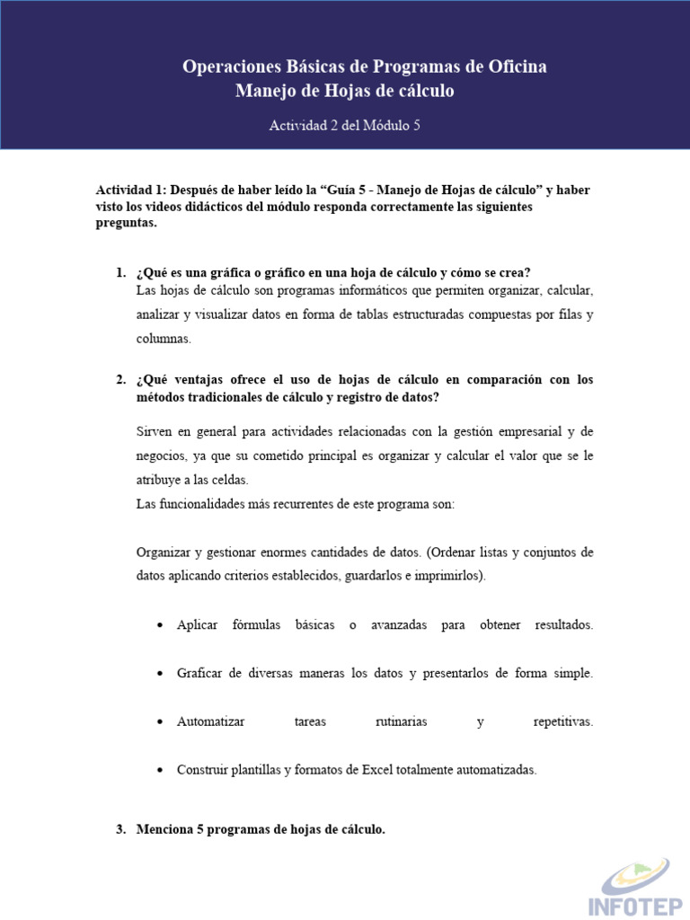 Actividad 2 - Modulo 5 | PDF | Microsoft Excel | Hoja de cálculo