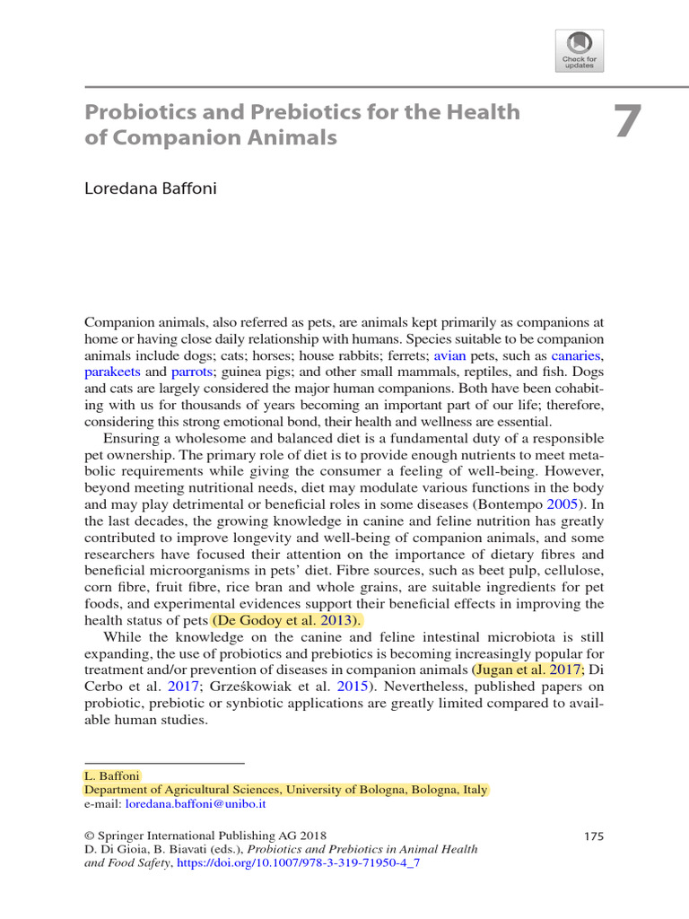 Probiotics and Prebiotics For The Health of Companion Animals | PDF ...