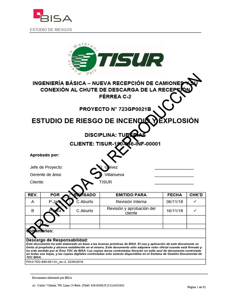 Estudio de Riesgos de Incendio y Explosión | PDF | Agua | Tubería ...