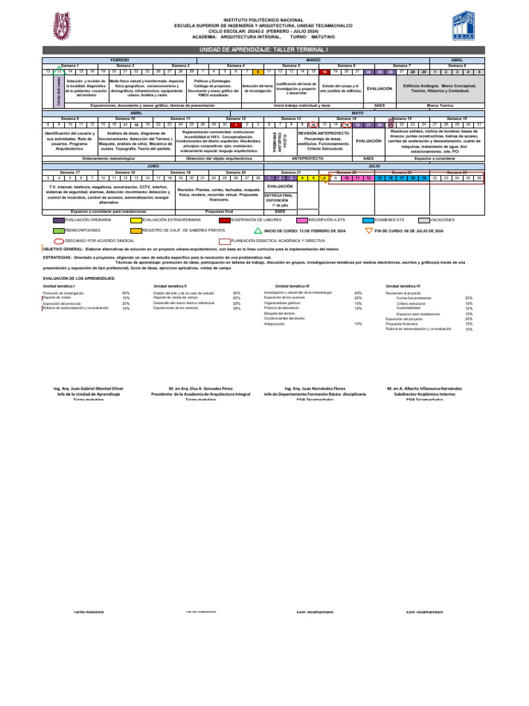 Plan de Trab Taller Term I 24-2 | PDF | Evaluación