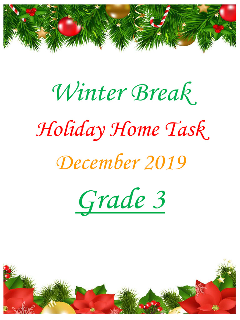 Gr3 Winter Break Homework 2019-20 | PDF | Mathematics