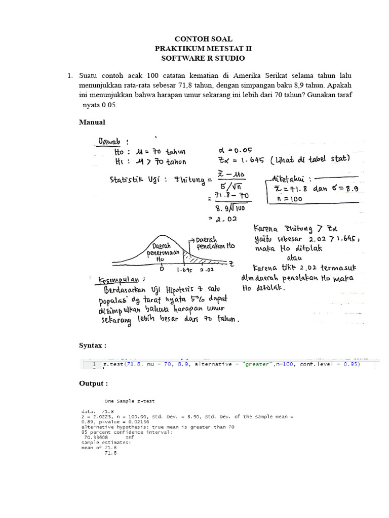 Praktikum Metstat II: Analisis Data | PDF