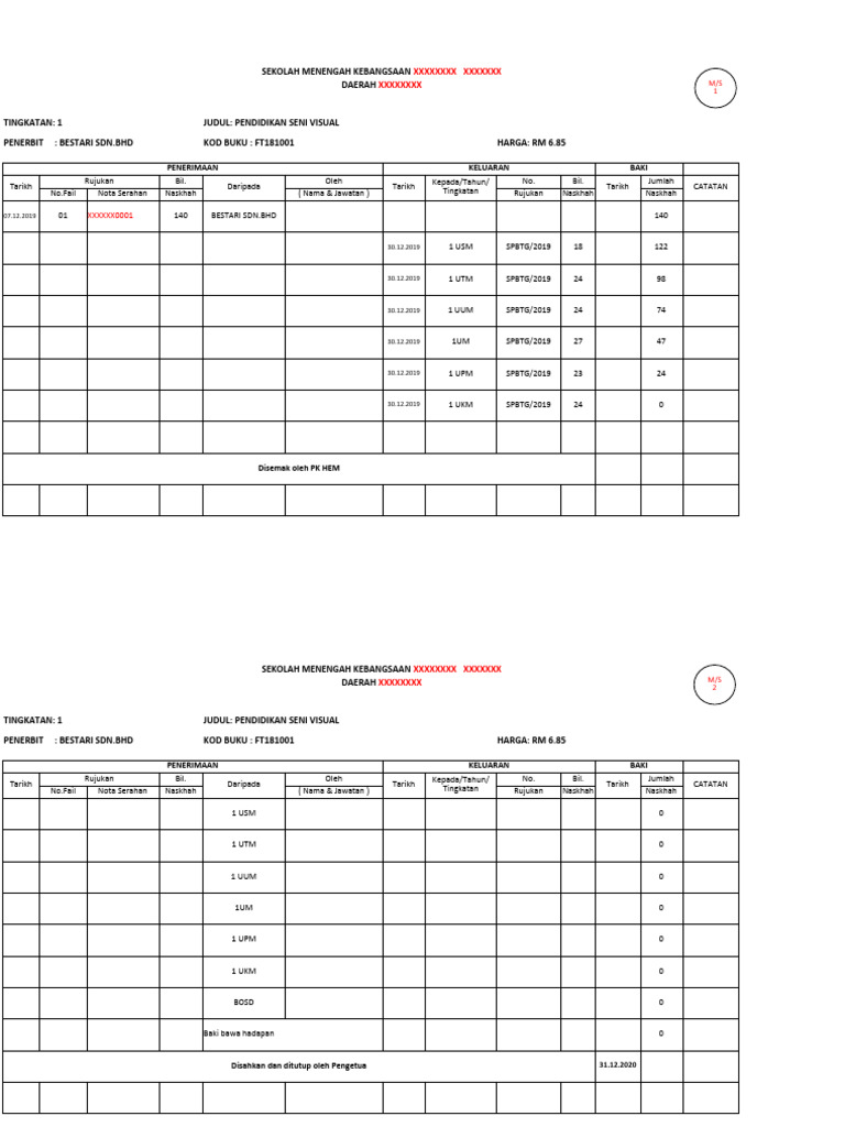Buku Stok-Contoh | PDF