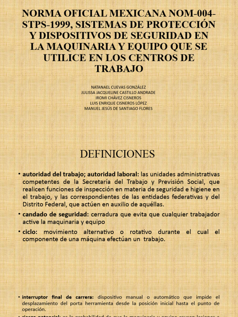 Nom 004 STPS 1999 | PDF | Higiene