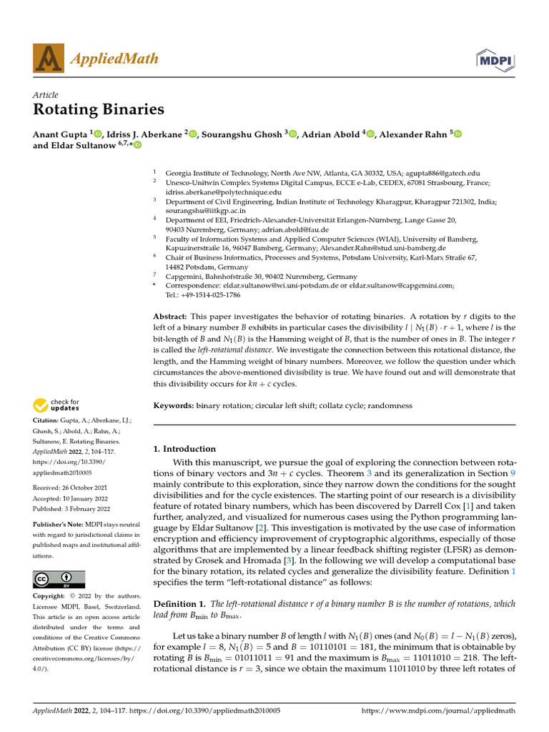 Appliedmath 02 00005 v2 | Download Free PDF | Cryptography | Equations