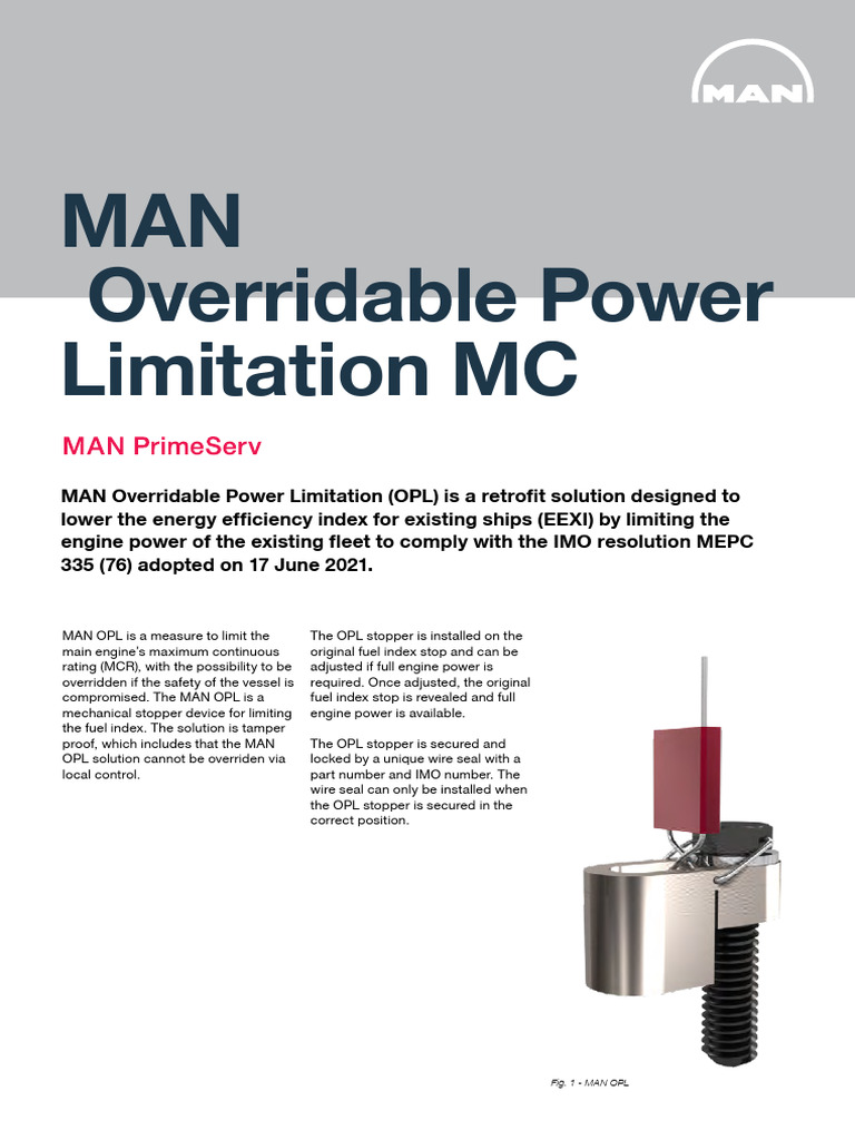 Man Opl Eexi Overridable Power Limitation MC Eng | Download Free PDF ...