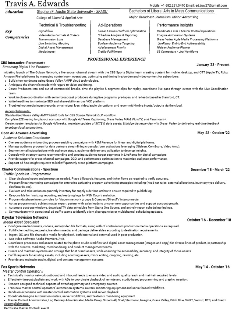 Travis Edwards Resume | PDF | Computing | Information And ...