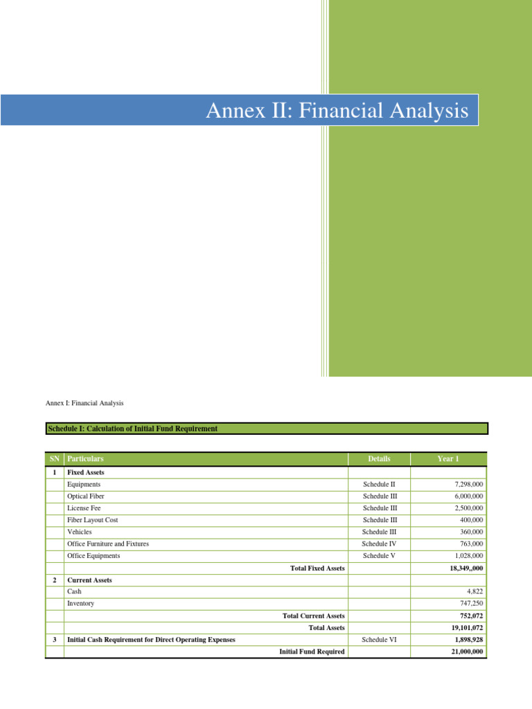 03 - Annex II - Financial Analysis | PDF | Net Present Value | Internal ...