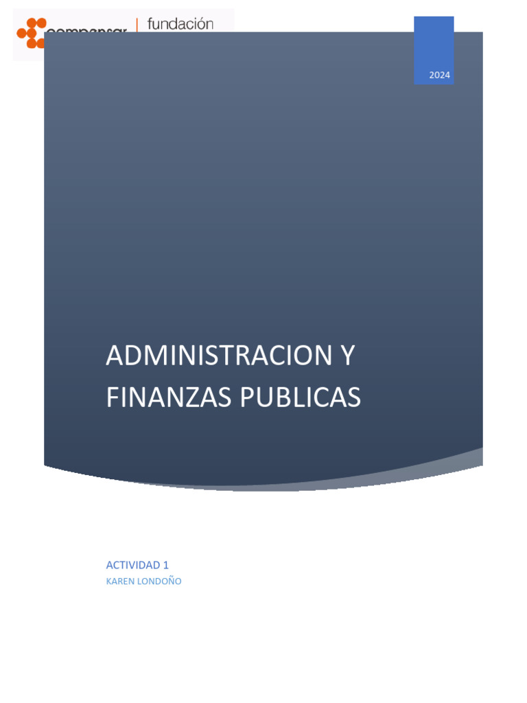 Actividad 1 Finanzas Publicas | PDF | Presupuesto | Gobierno