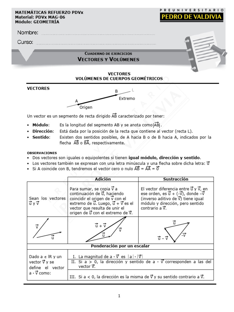 Mag 06 Vectores y Volumenes | PDF | Vector Euclidiano | Rectángulo