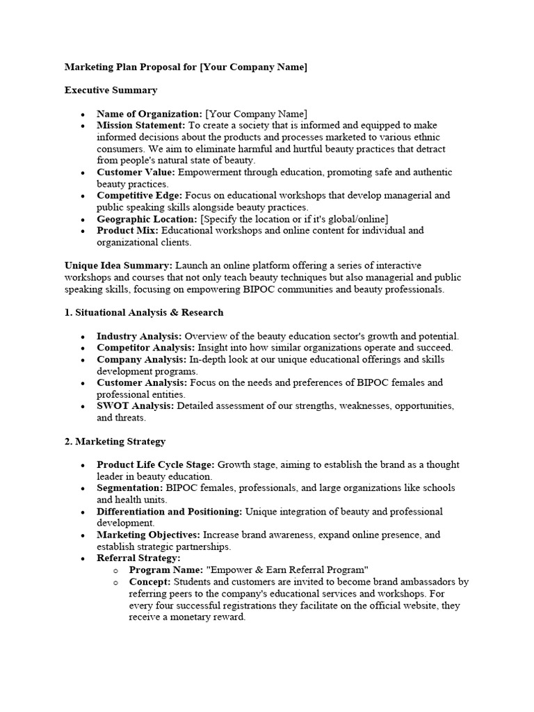 Marketing Plan Proposal Final Draft 1 | Download Free PDF | Marketing | Social Media