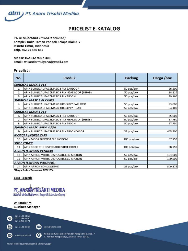 ATM Price List - Ekatalog | PDF