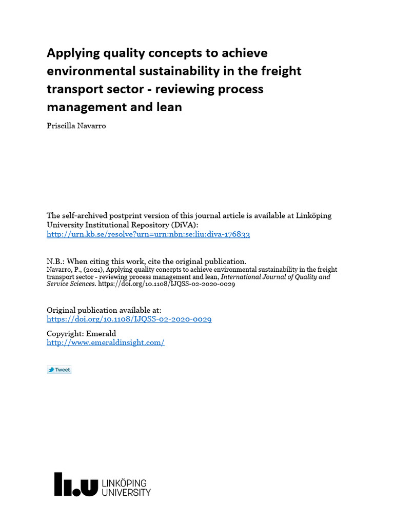 1 - Applying Quality Concepts To Achieve Environmental Sustainability ...