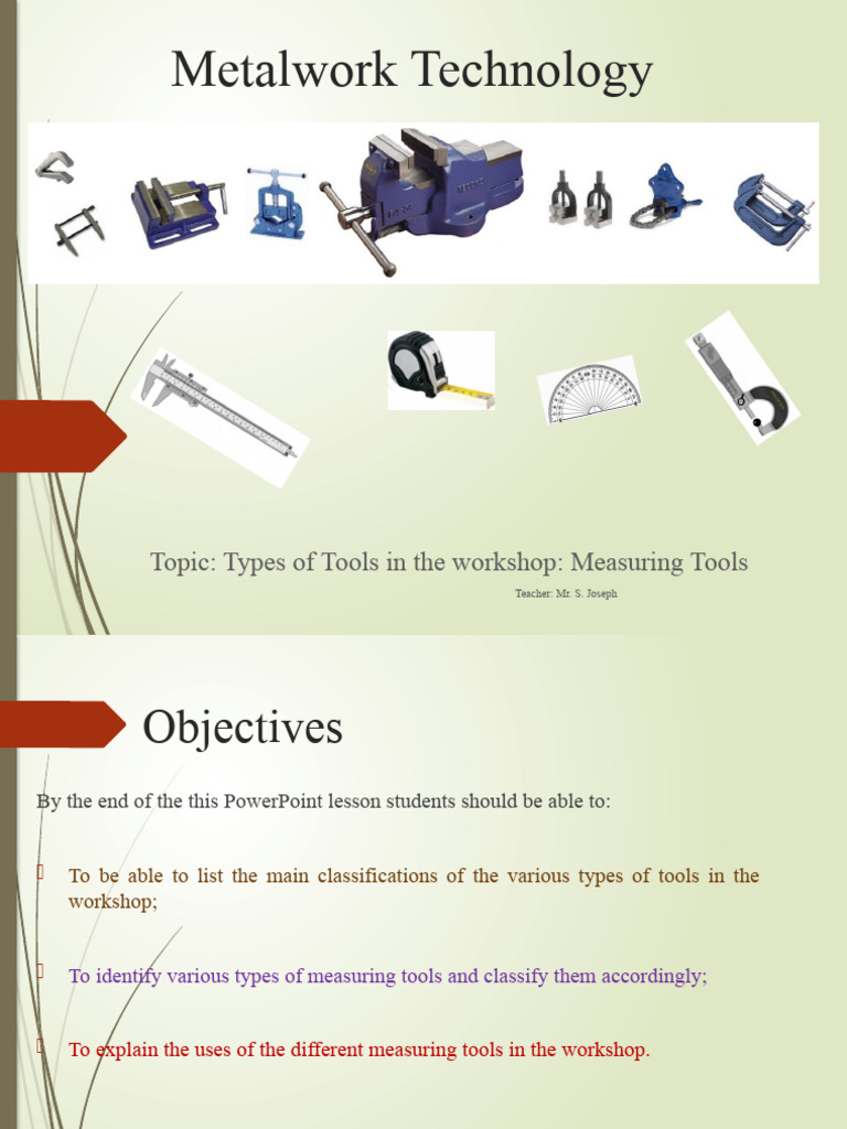 Week 3-4 Term 1 2020 - Types of Tools PT 1 Measuring Tools | PDF | Tools