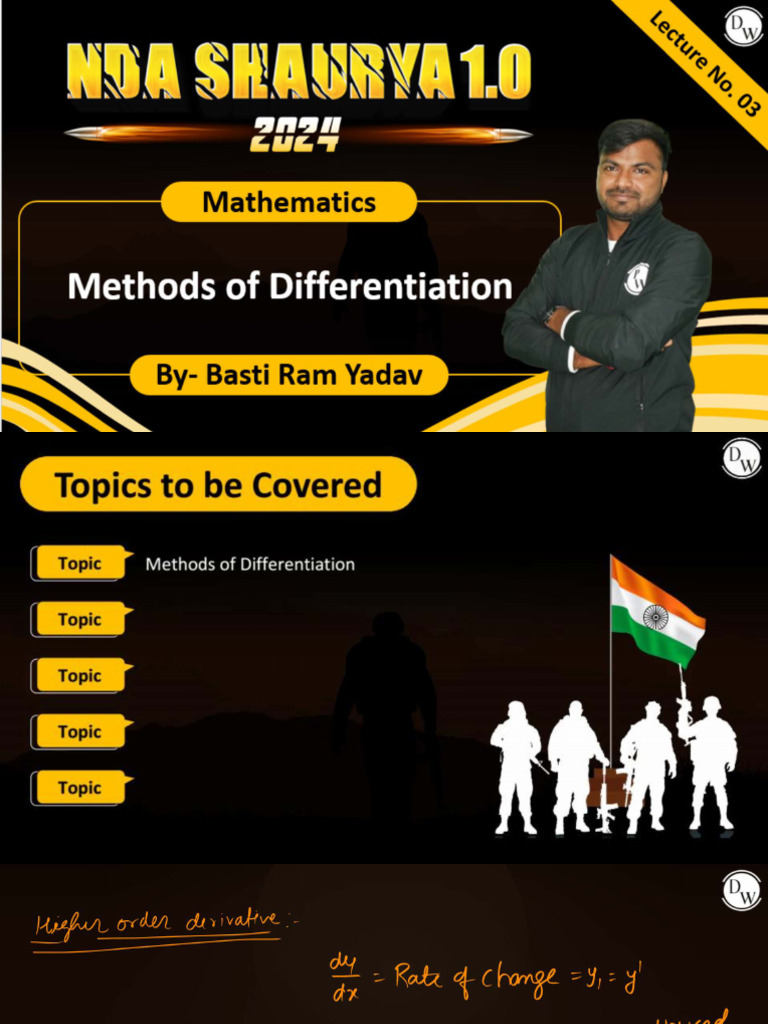 Methods of Differentiation 03 Class Notes PDF | PDF