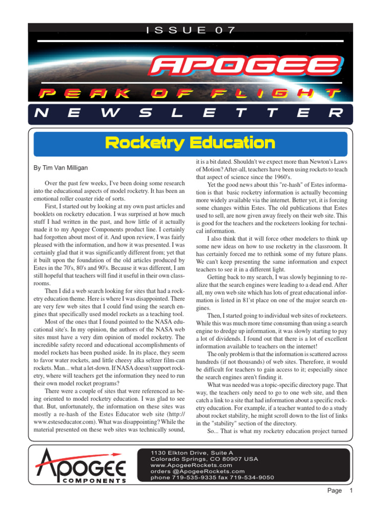 Newsletter 007 | PDF | Rocket