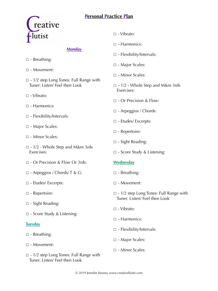 CF Personal Practice Plan | PDF | Scale (Music) | Chord (Music)