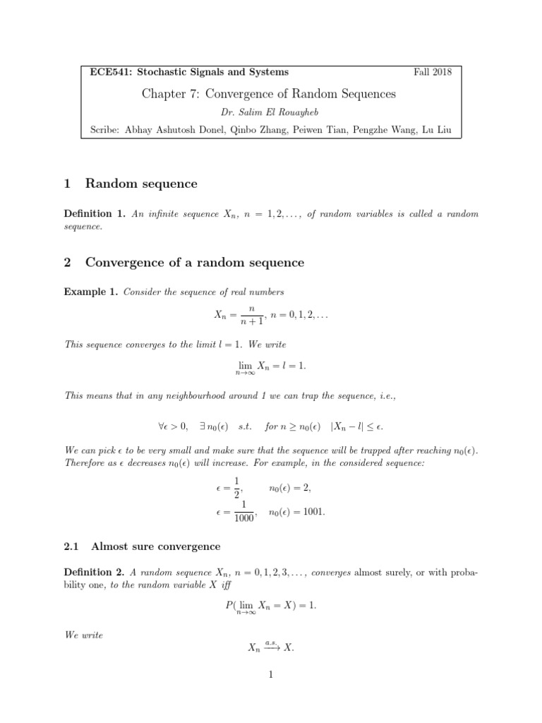Chapter7 (Probability) | PDF | Limit (Mathematics) | Sequence