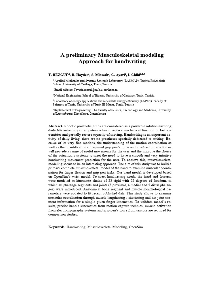 REZGUI - Hand MSM - 2021 - VF | PDF | Thumb | Anatomical Terms Of Motion