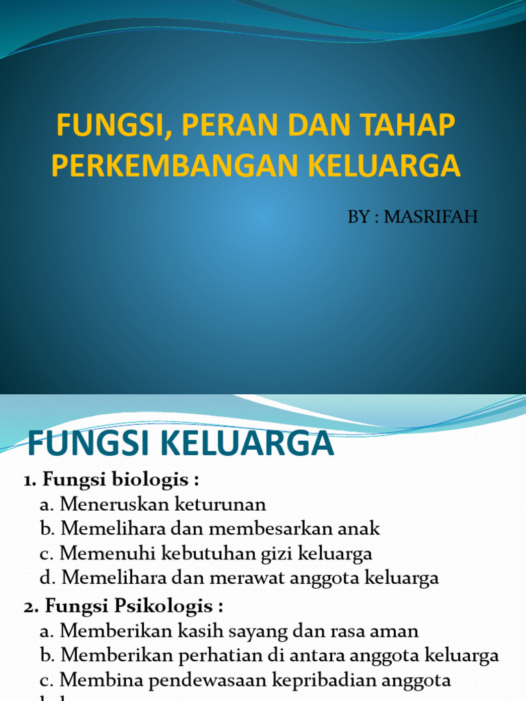 Peran Fungsi Tahap Perkembangan Keluarga Pdf