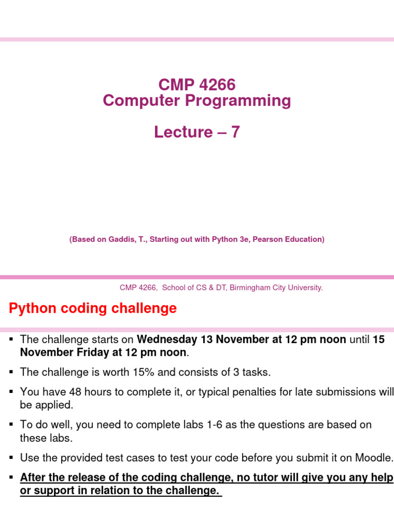 Year 1 Computer Programming - Lecture 7 | PDF | Inheritance (Object Oriented Programming ...