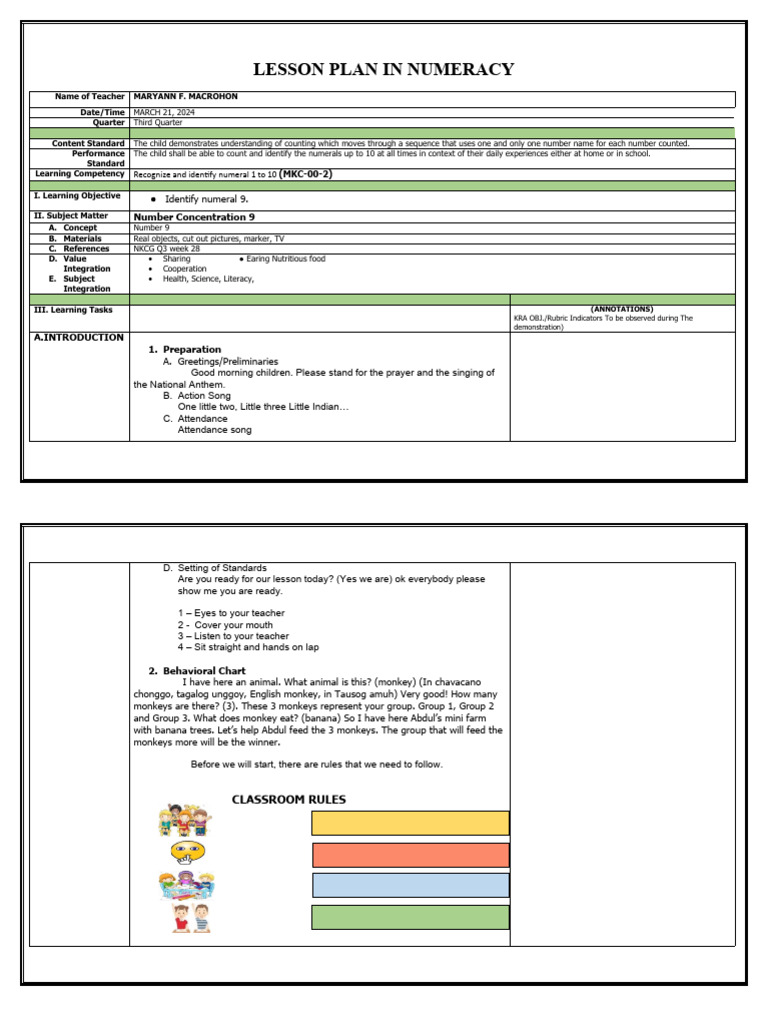 LP Numeracy No. 9 For District Evaluation | PDF | Human Communication ...
