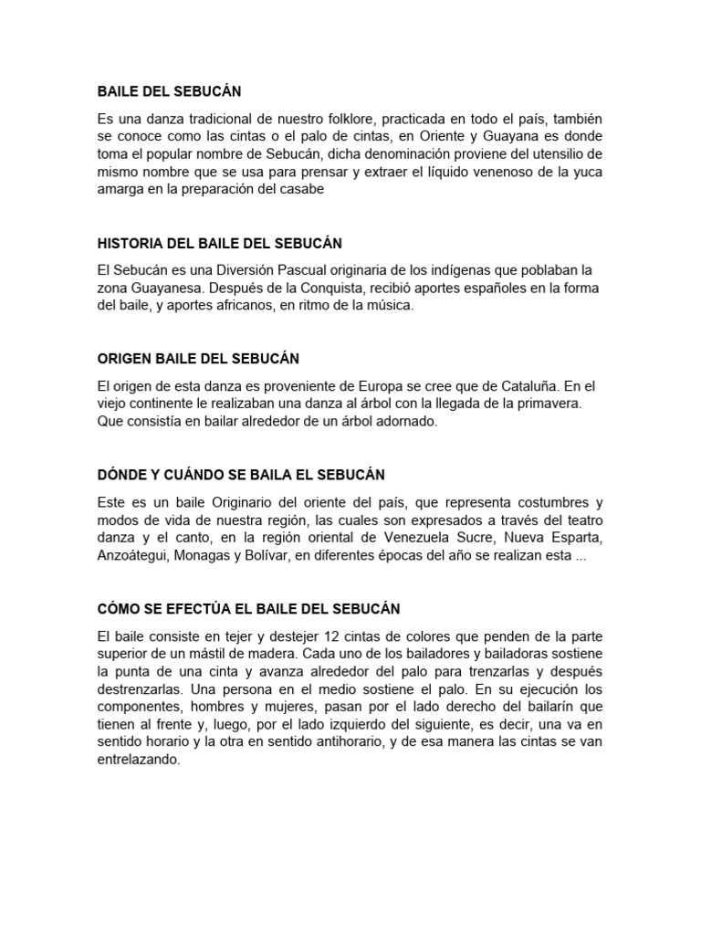 BAILE DEL SEBUCÁN | PDF