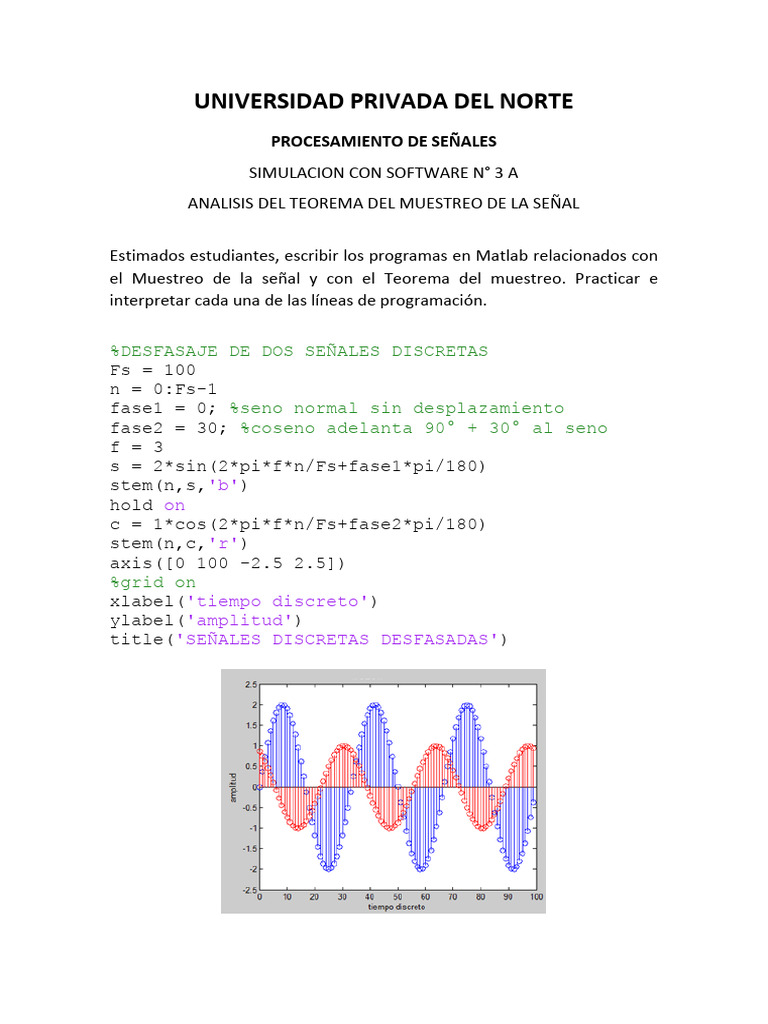 Simulacion Con Software #3 A | PDF | Muestreo (procesamiento de señal) | Tecnología de ...