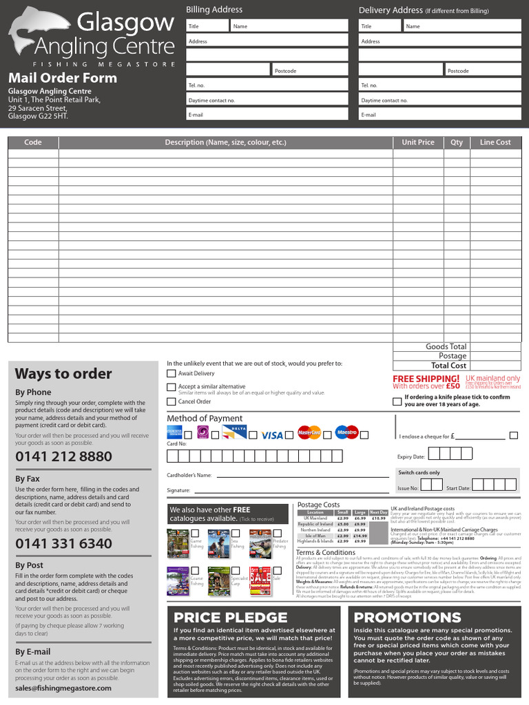 Order Form 2 | PDF | Mail | Credit Card