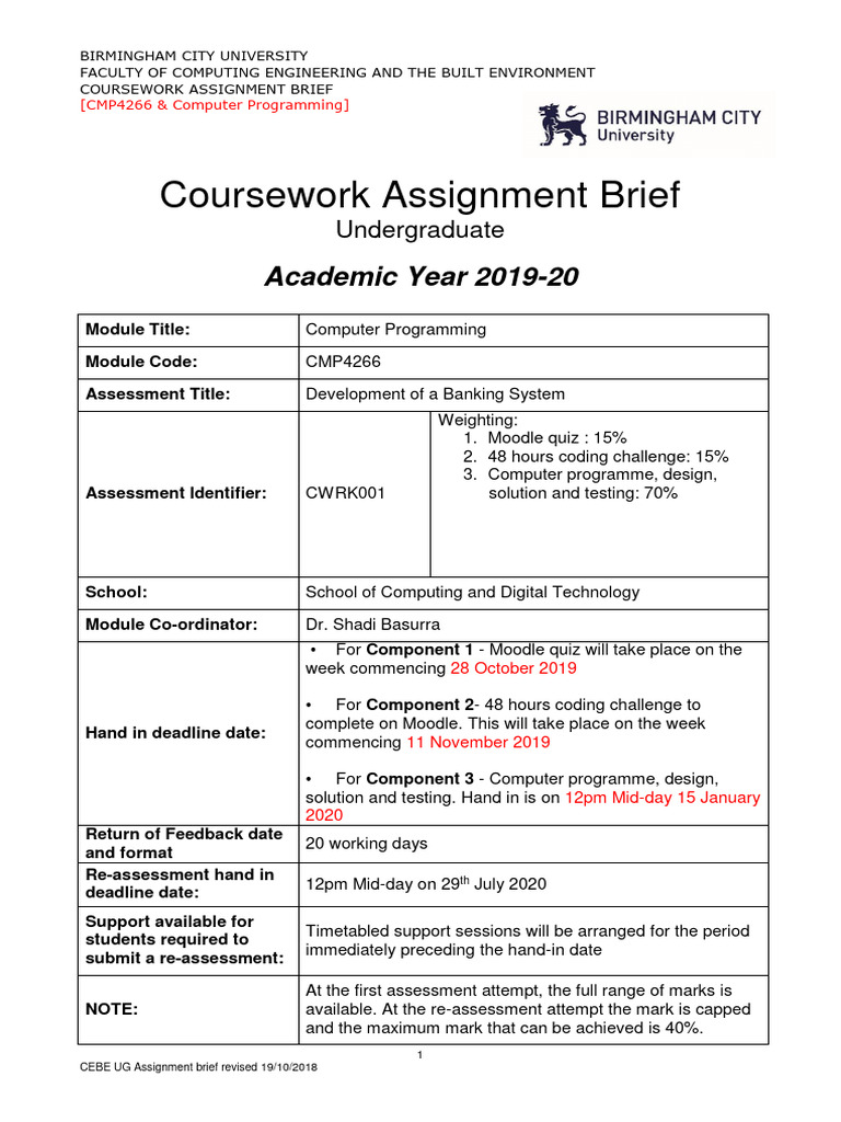 Year 1 Computer Programming Assessment Brief | PDF | Software Testing ... Year 1 Computer Programming Assessment Brief | PDF | Software Testing ...