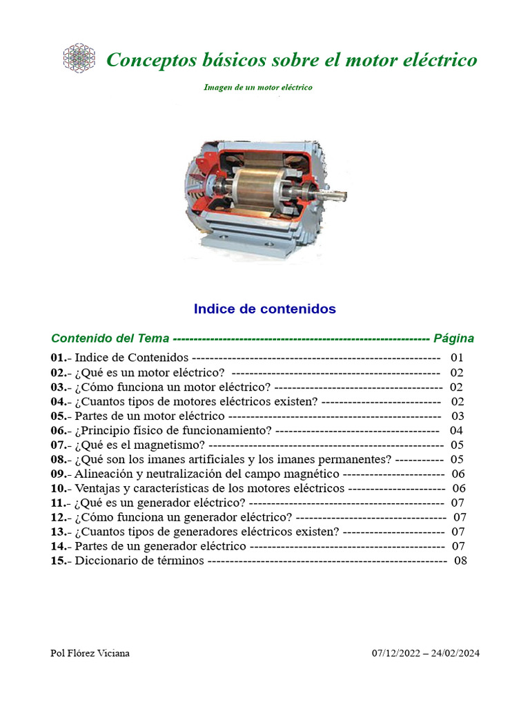 Conceptos Basicos Sobre Motores Electricos | PDF | Generador eléctrico | Magnetismo