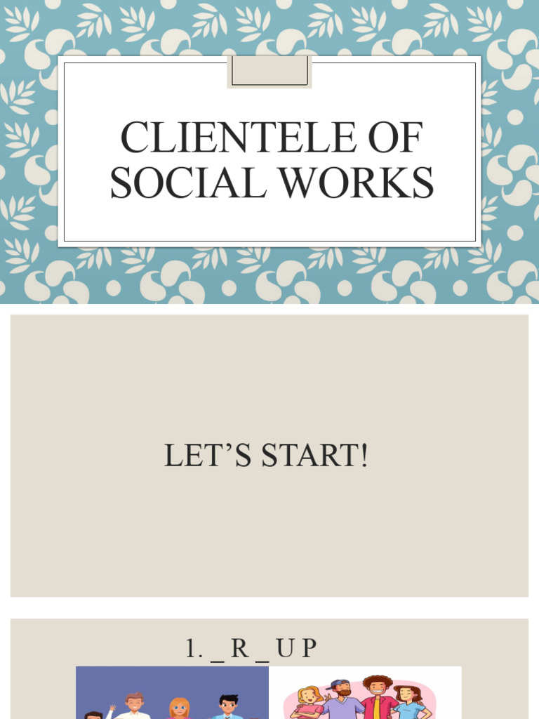 Clientele of Social Works | PDF | Career & Growth | Lifestyle