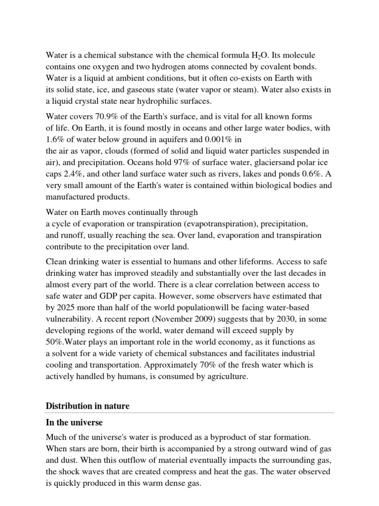 Distribution in Nature in The Universe | PDF | Water Resources ...