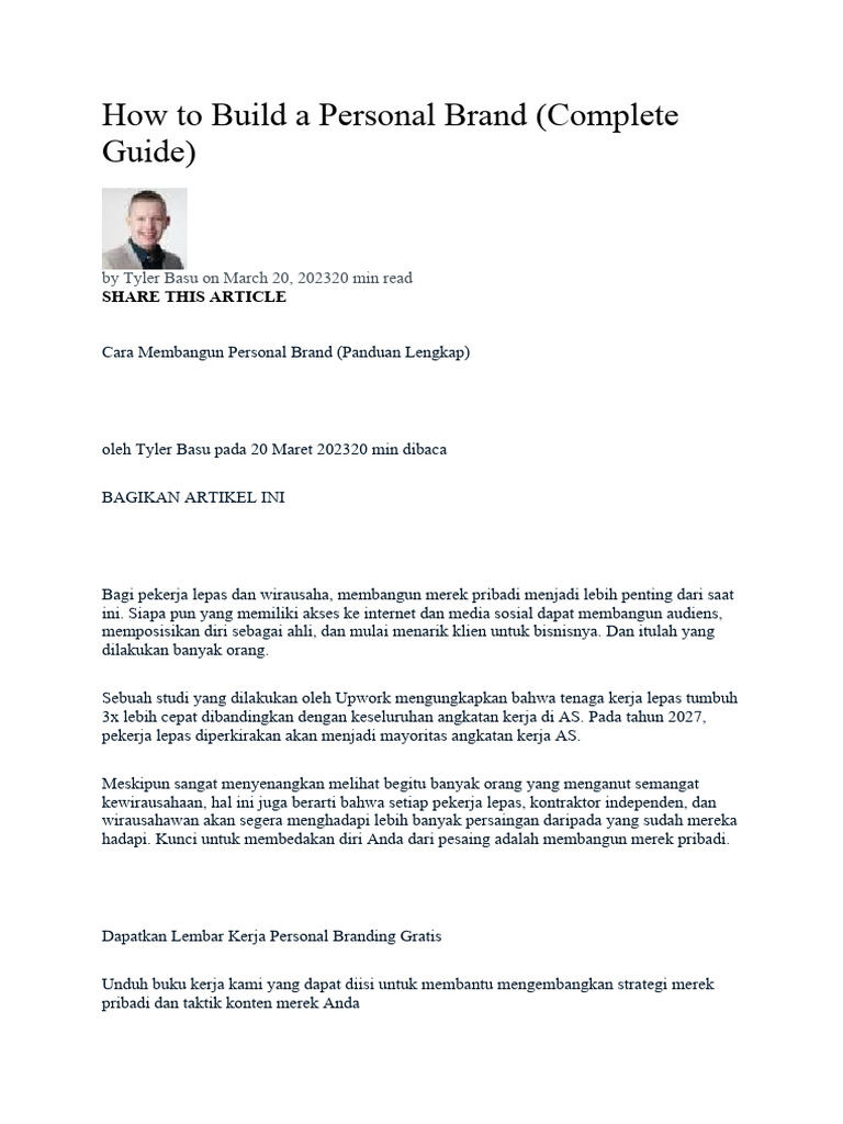 How To Build Personal Branding | PDF