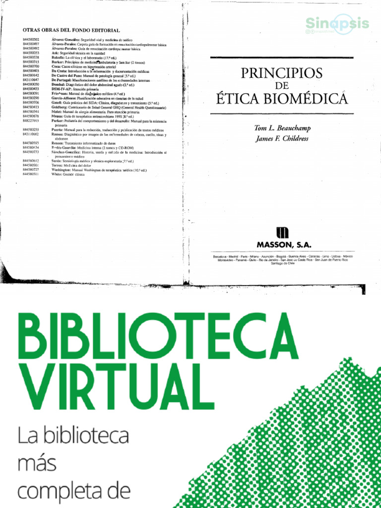 Beauchamp y Childress - Principios de Ética Biomédica | PDF