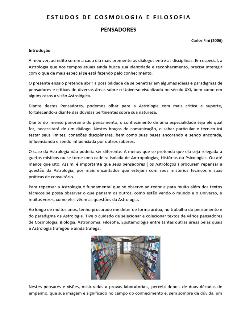 001 - Pensadores - Carlos Fini | PDF | Science