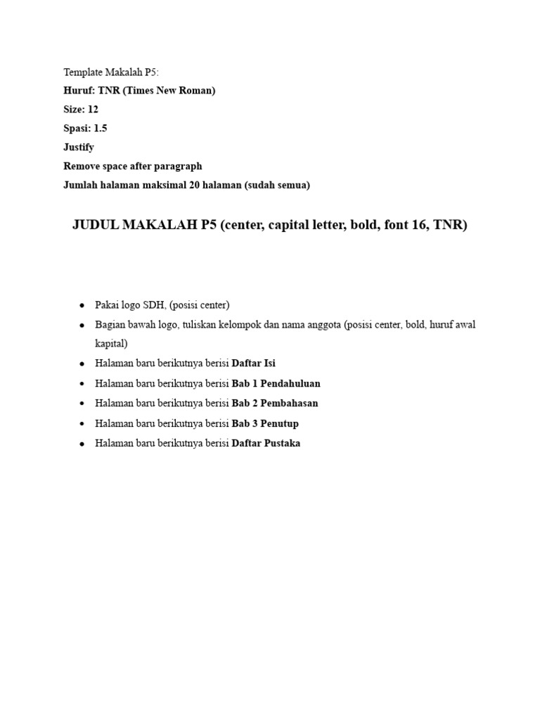 Template Makalah P5 Lengkap | PDF