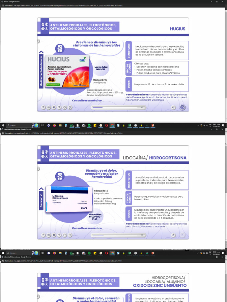 Antihemorroidales, Flebotónicos, Oftalmológicos y Oncológicos | PDF