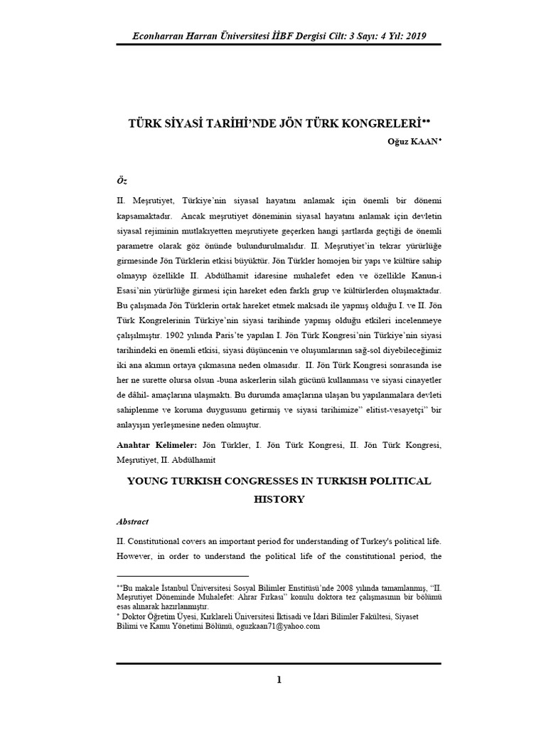 Turk Si Yasi Tari Hi Nde Jon Turk Kongre | PDF