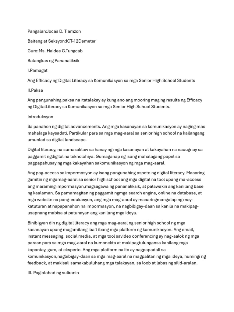 Jocas D. Tiamzon | PDF